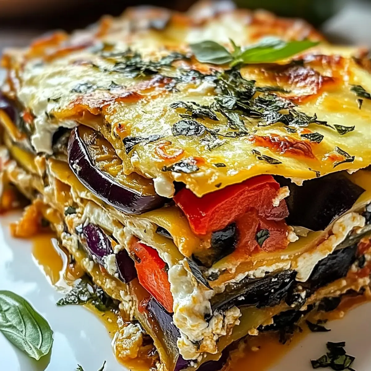 Delicious Layered Mediterranean Vegetable Lasagna with Creamy Ricotta
