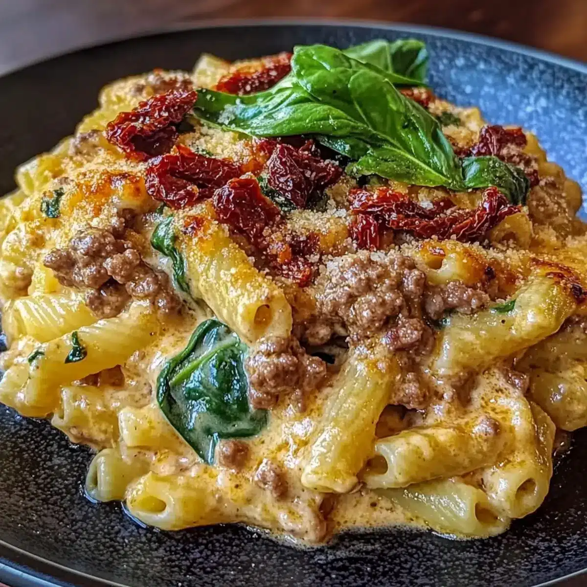 Ultimate Creamy One-Pot Tuscan Ground Beef Pasta Recipe
